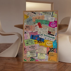 Classic Rock Concert Tickets Ticket Stub Cute Wall Print - Etsy