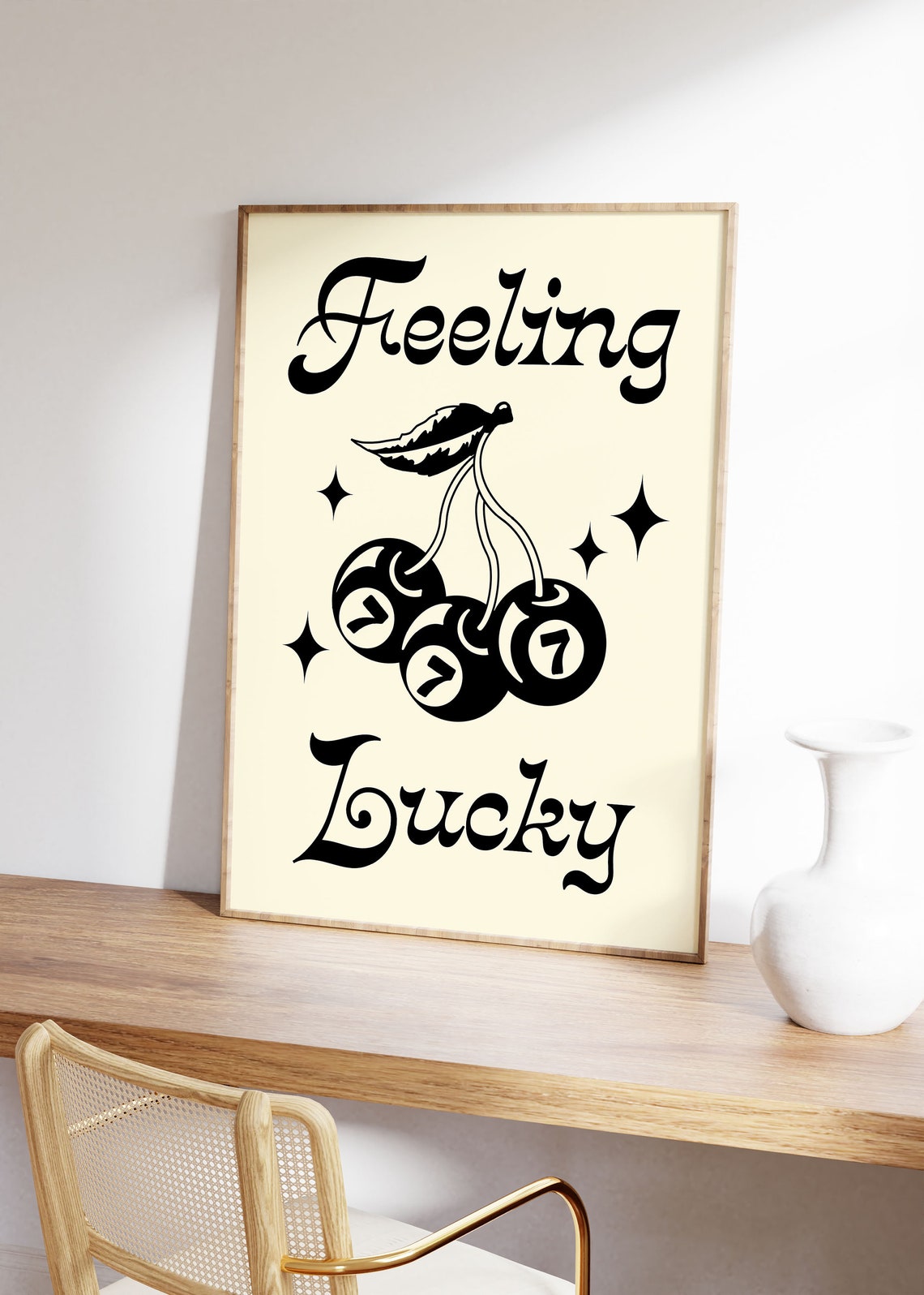 Feeling Lucky Pink 8 Ball Quote Wall Print Digital Download - Etsy