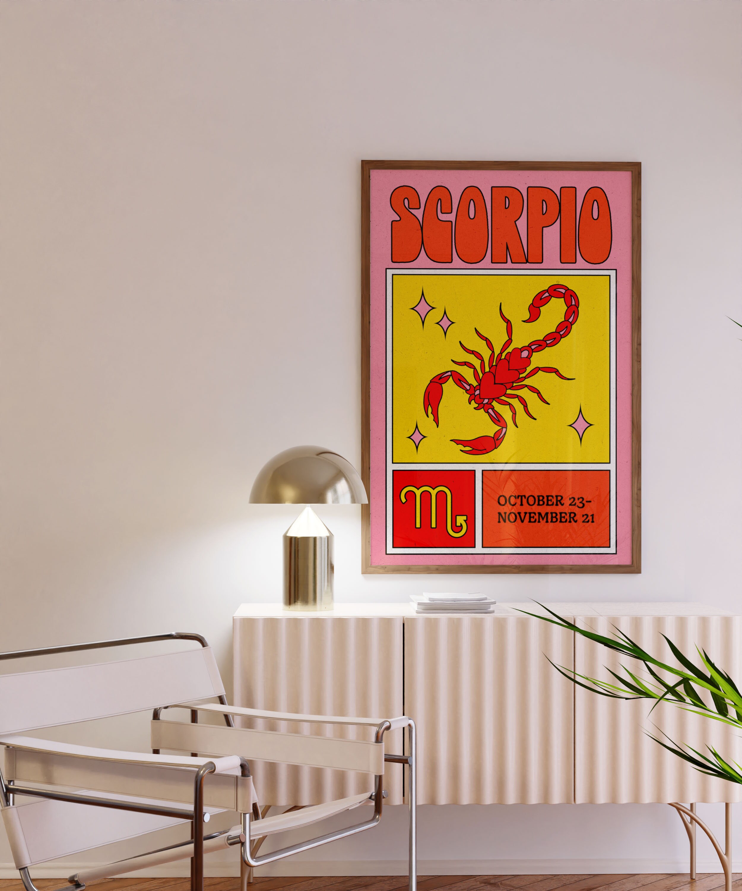 Scorpio Retro Zodiac 70's Inspired Wall Print Digital - Etsy