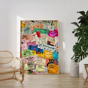 Classic Rock Concert Tickets Ticket Stub Cute Wall Print, Digital ...