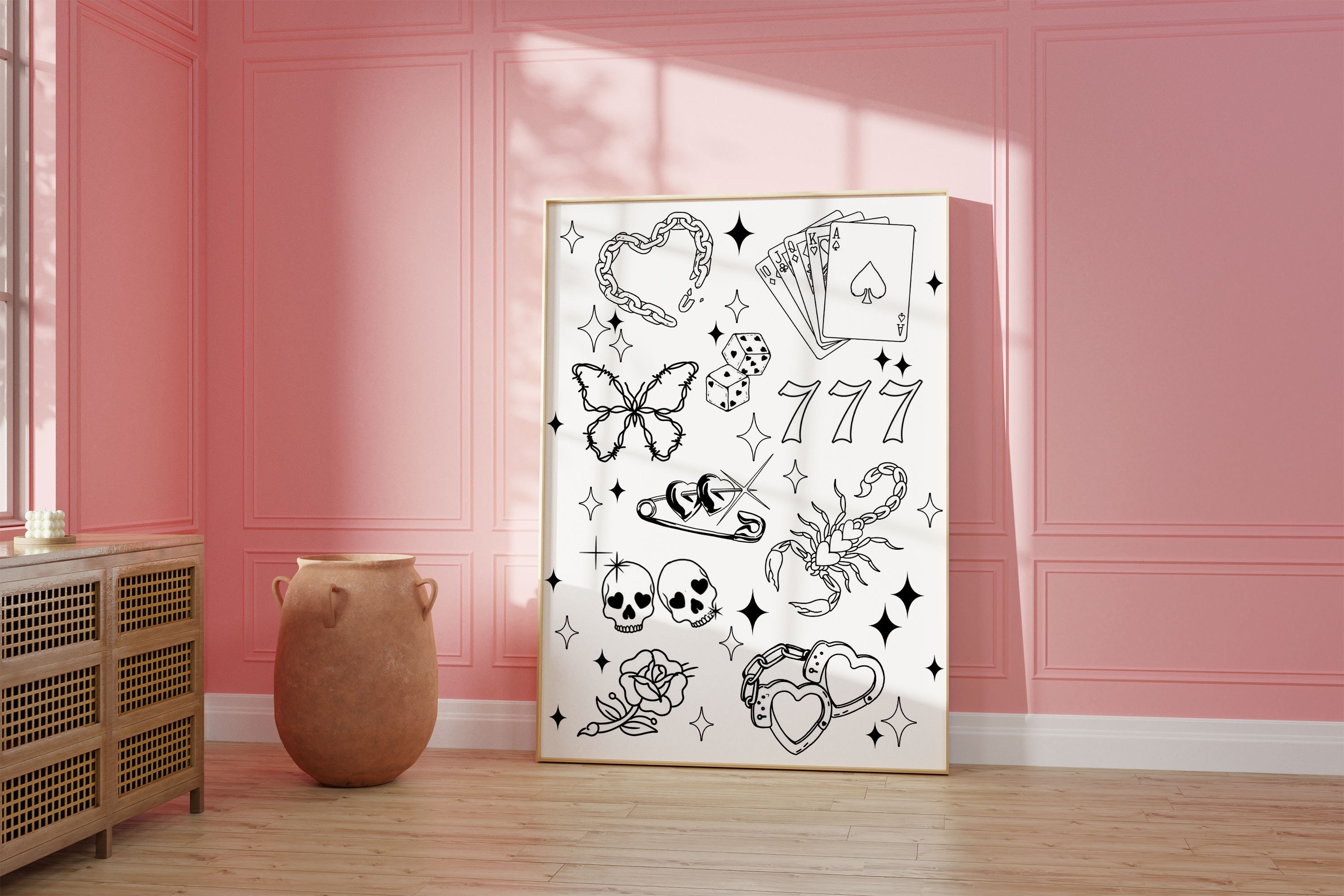 Tattoo Angel Numbers Trendy Cute Wall Print Digital Download - Etsy