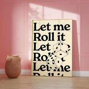 Let Me Roll It Dice Cute Wall Print, Digital Download Print, Retro Wall ...