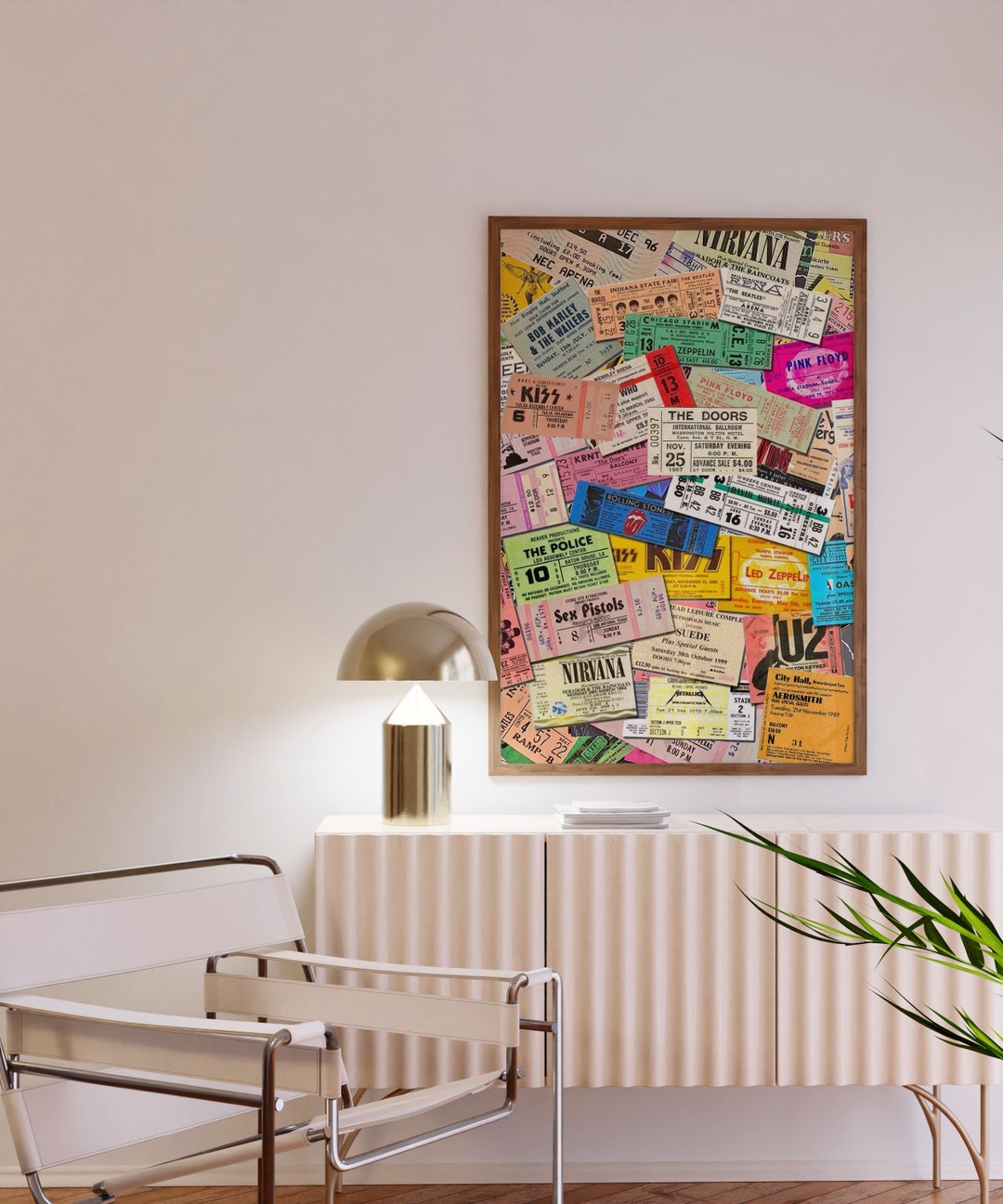 Classic Rock Concert Tickets Ticket Stub Cute Wall Print, Digital ...