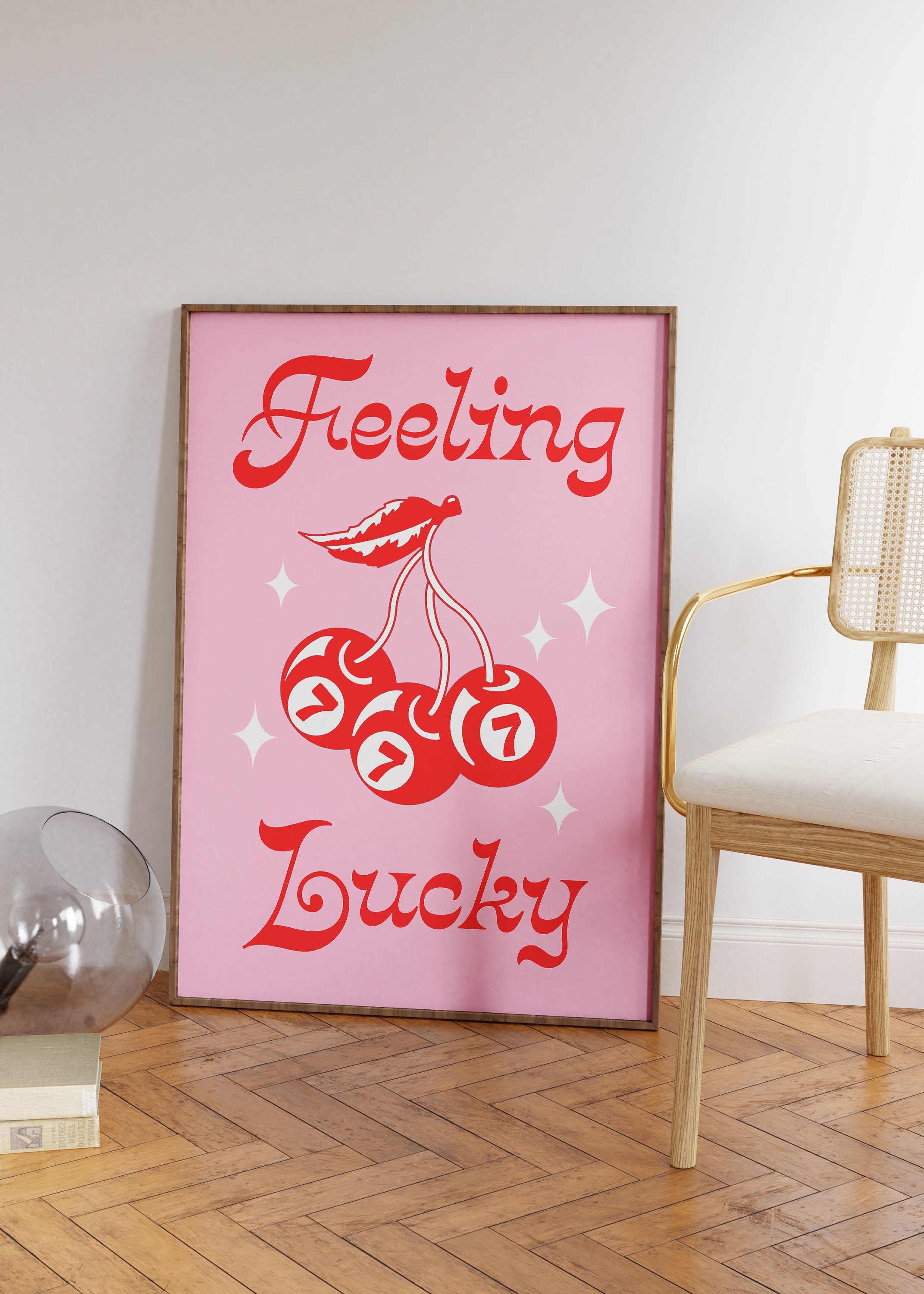 Feeling Lucky Pink 8 Ball Quote Wall Print Digital Download - Etsy