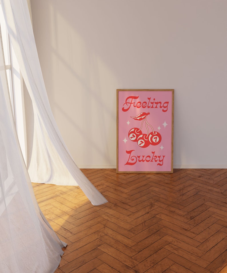 Feeling Lucky Pink 8 Ball Quote Wall Print Physical Poster - Etsy