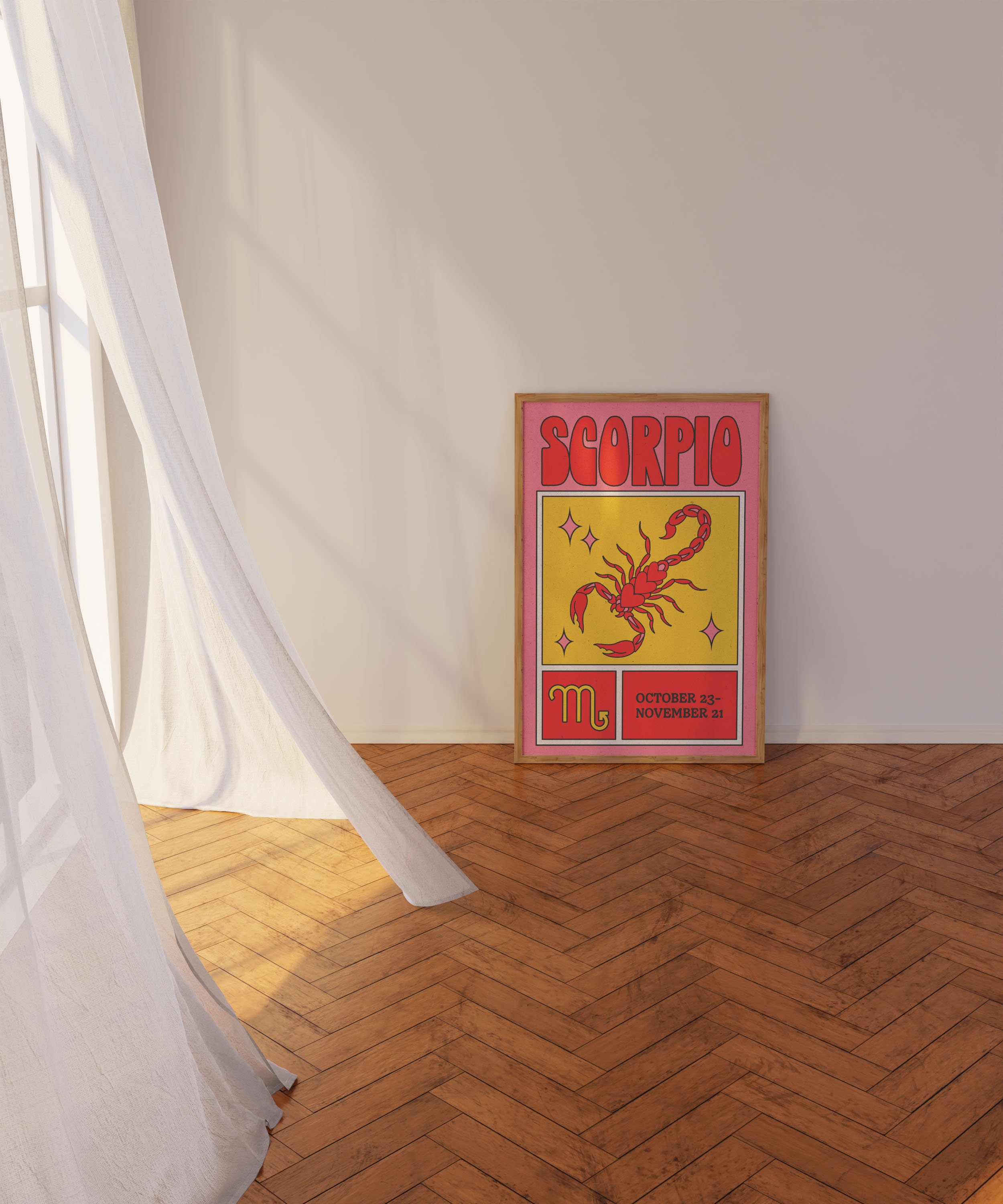 Scorpio Retro Zodiac 70's Inspired Wall Print Digital - Etsy