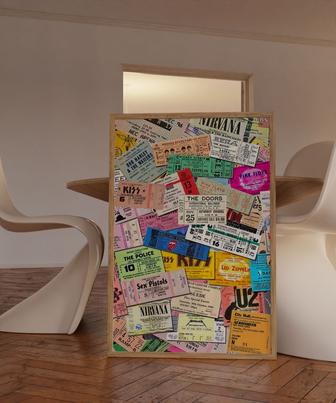 Classic Rock Concert Tickets Ticket Stub Cute Wall Print, Physical ...