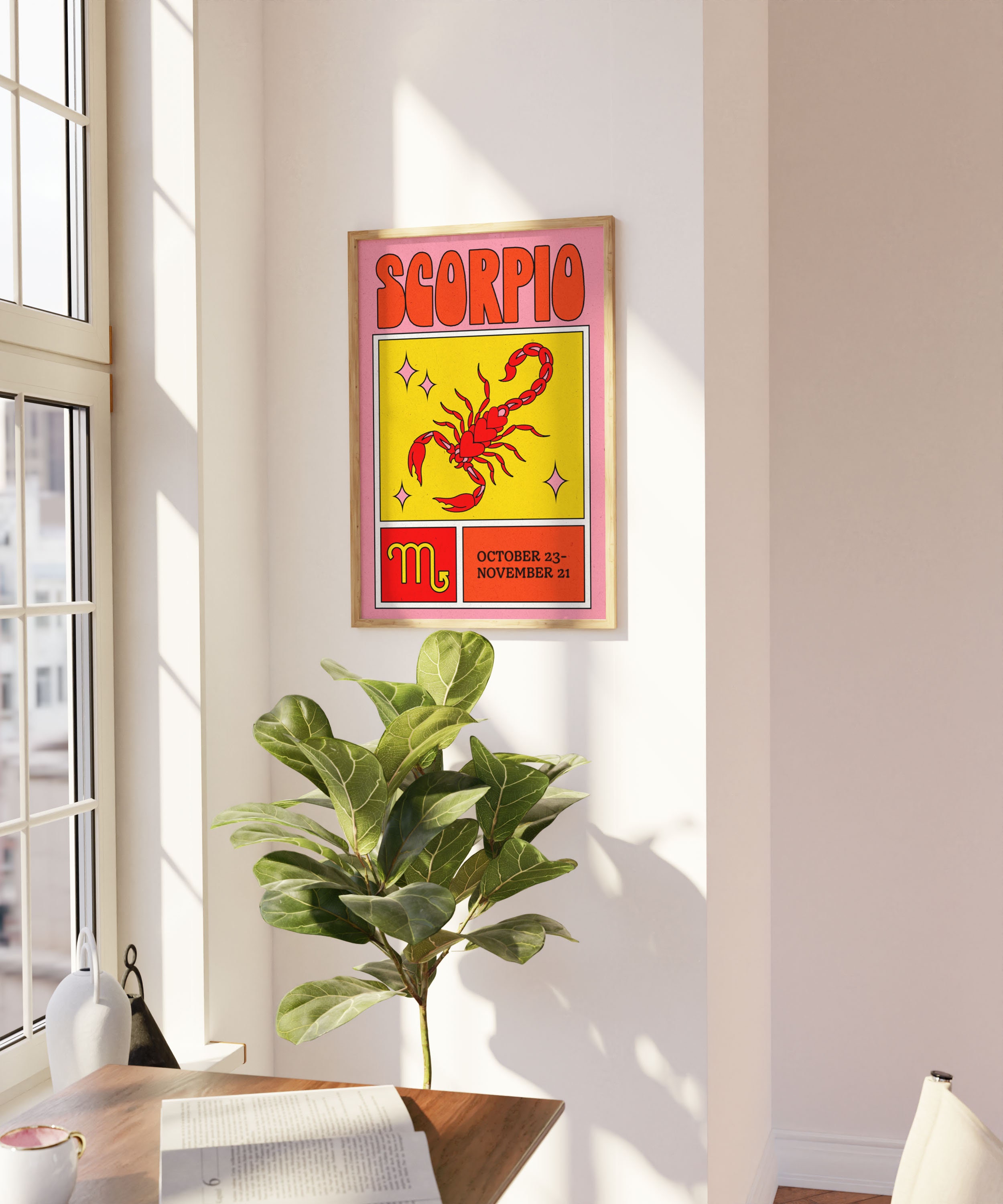 Scorpio Retro Zodiac 70's Inspired Wall Print Digital - Etsy