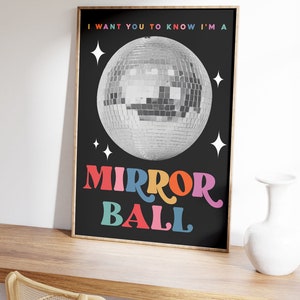 Taylor Mirrorball Poster Taylor Mirror Ball Lyrics Wall - Etsy