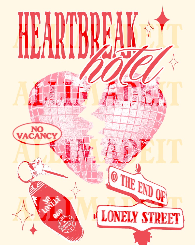 Heartbreak Hotel Quote Wall Print Digital Download Print - Etsy