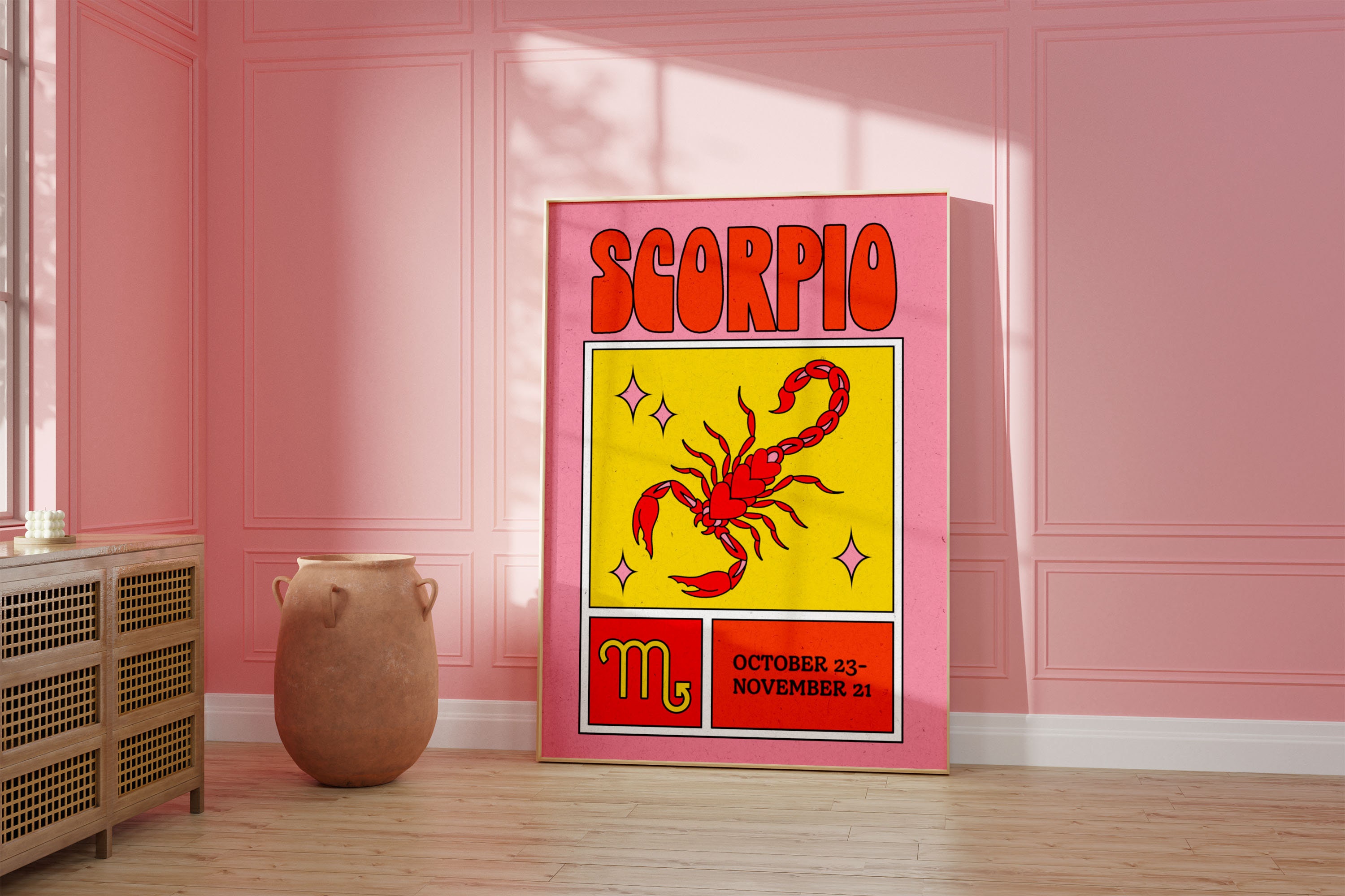 Scorpio Retro Zodiac 70's Inspired Wall Print Digital - Etsy