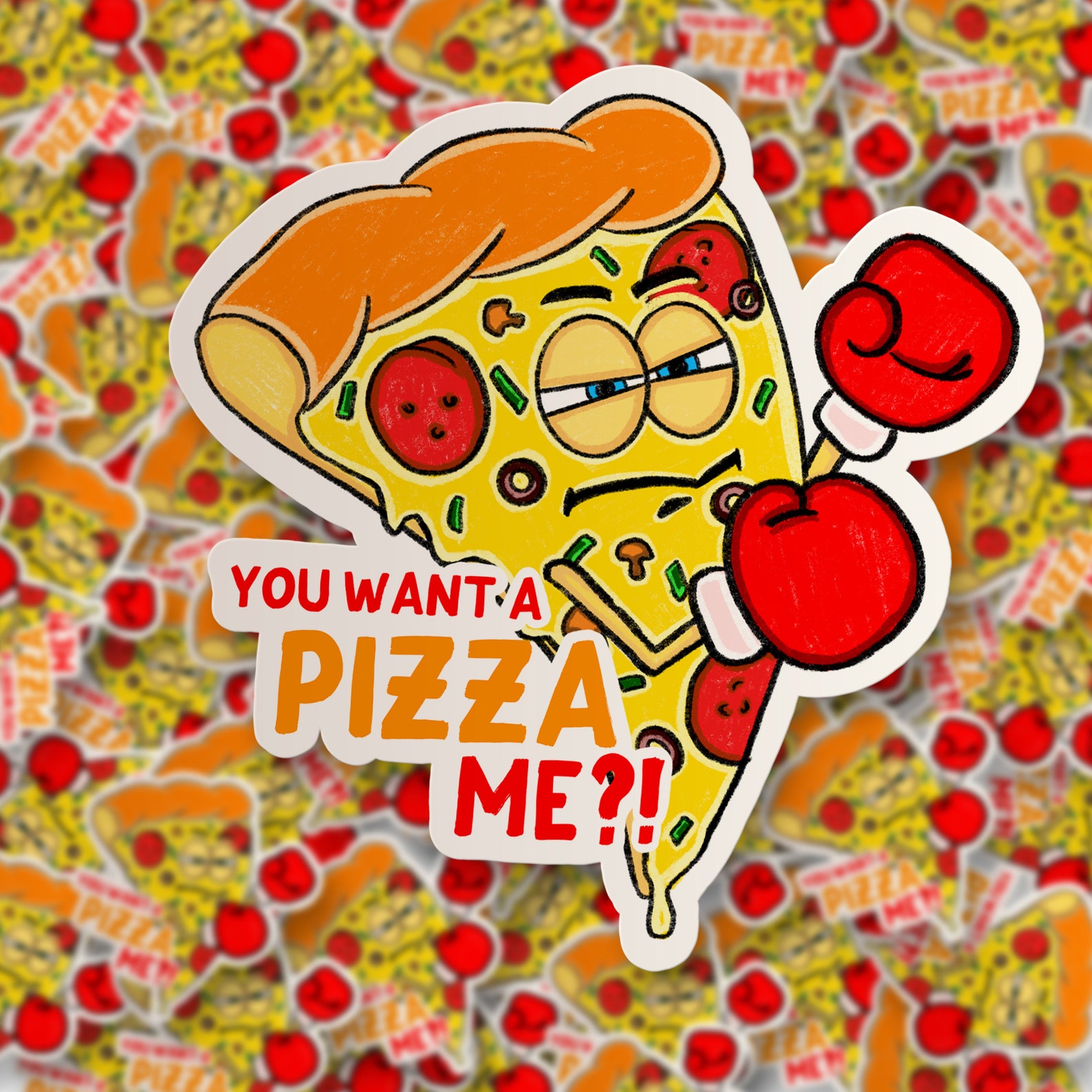 You Want A Pizza Me Sticker Pizza Sticker Food Stickers | Etsy