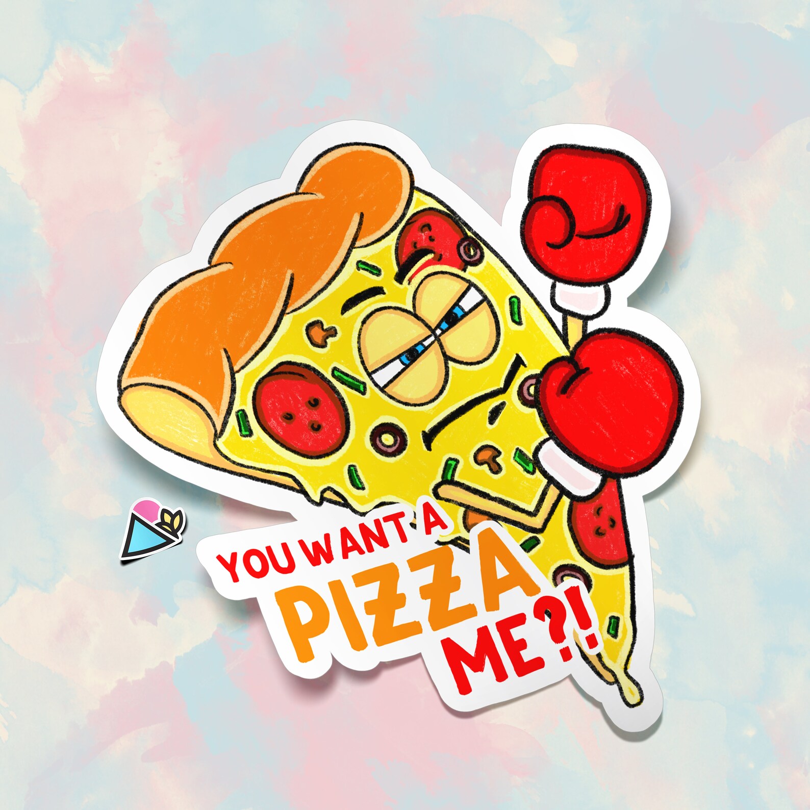 You Want A Pizza Me Sticker Pizza Sticker Food Stickers | Etsy