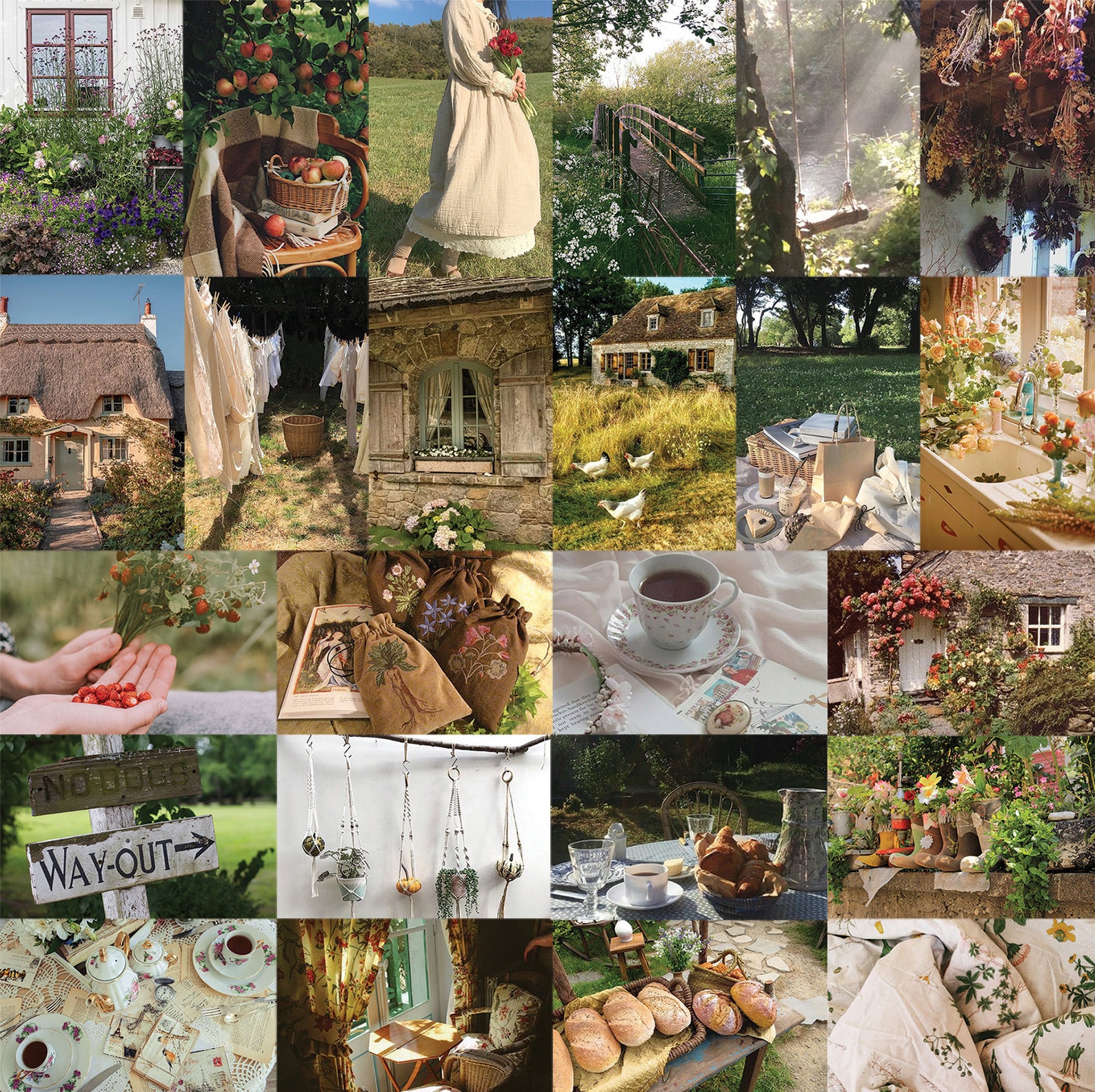 Cottagecore Wall Collage Kit Room Decor Aesthetic 54 Pcs Etsy