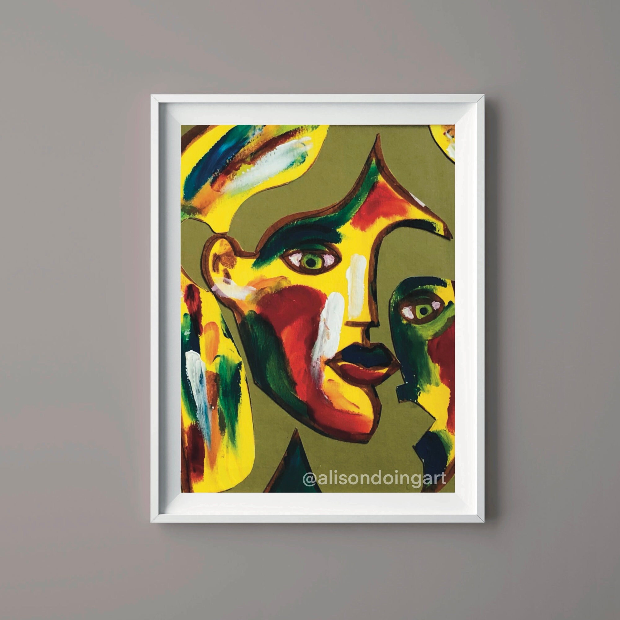 Abstract Face Art Print | Abstract Pop Art | Colorful Portrait Acrylic ...