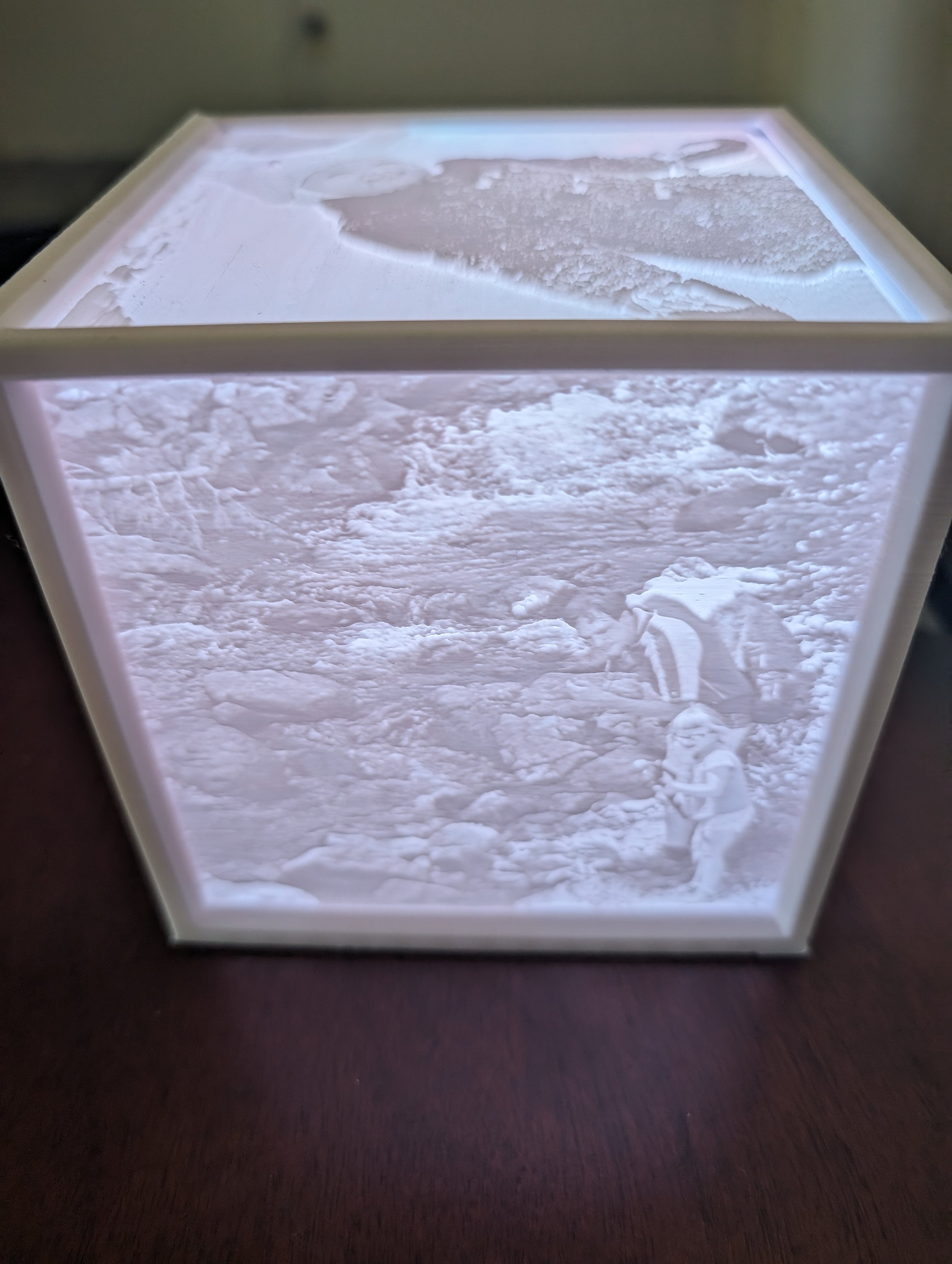 Customizable 3D Printed Lithophane Photo Light Box Momento 4.75" Cube ...