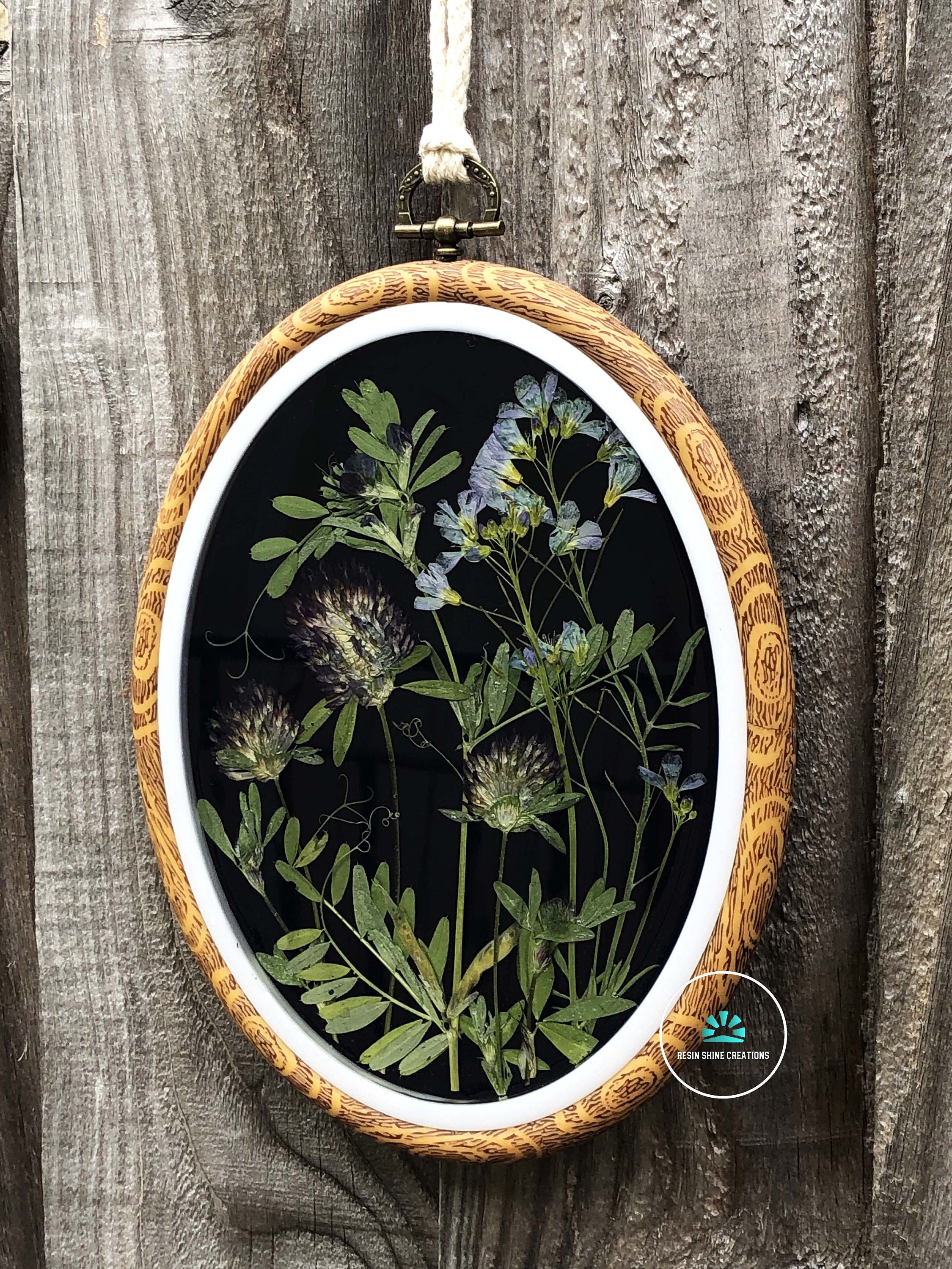 Epoxy Embroidery Hoop. Pressed Flower Frame. Framed Pressed Flowers for ...