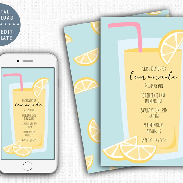 Pink Lemonade Invite - Etsy