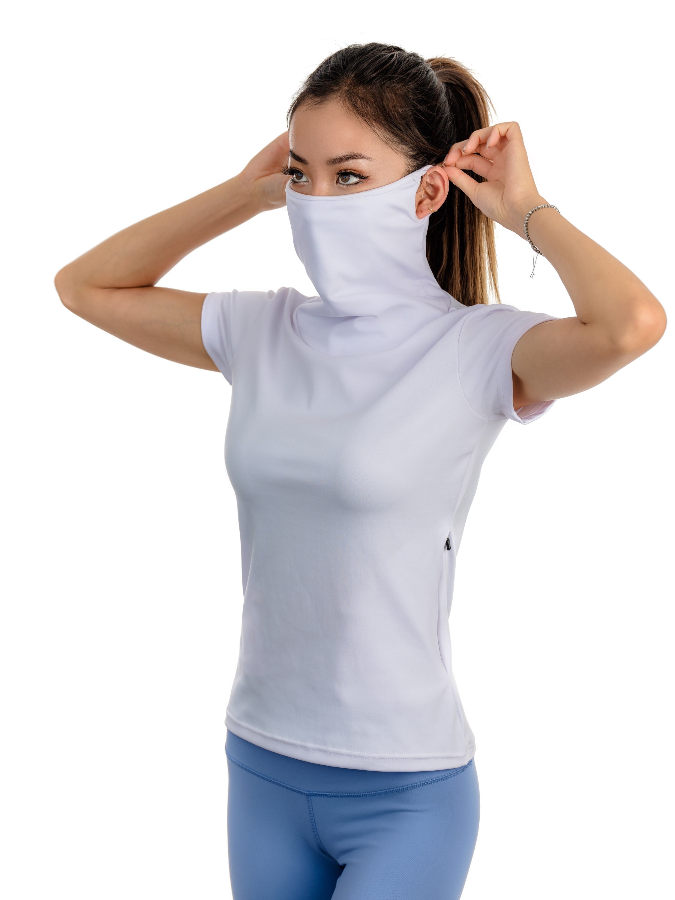 Women's Short Sleeve Shirt With Built-in Mask Nose Wire - Etsy UK