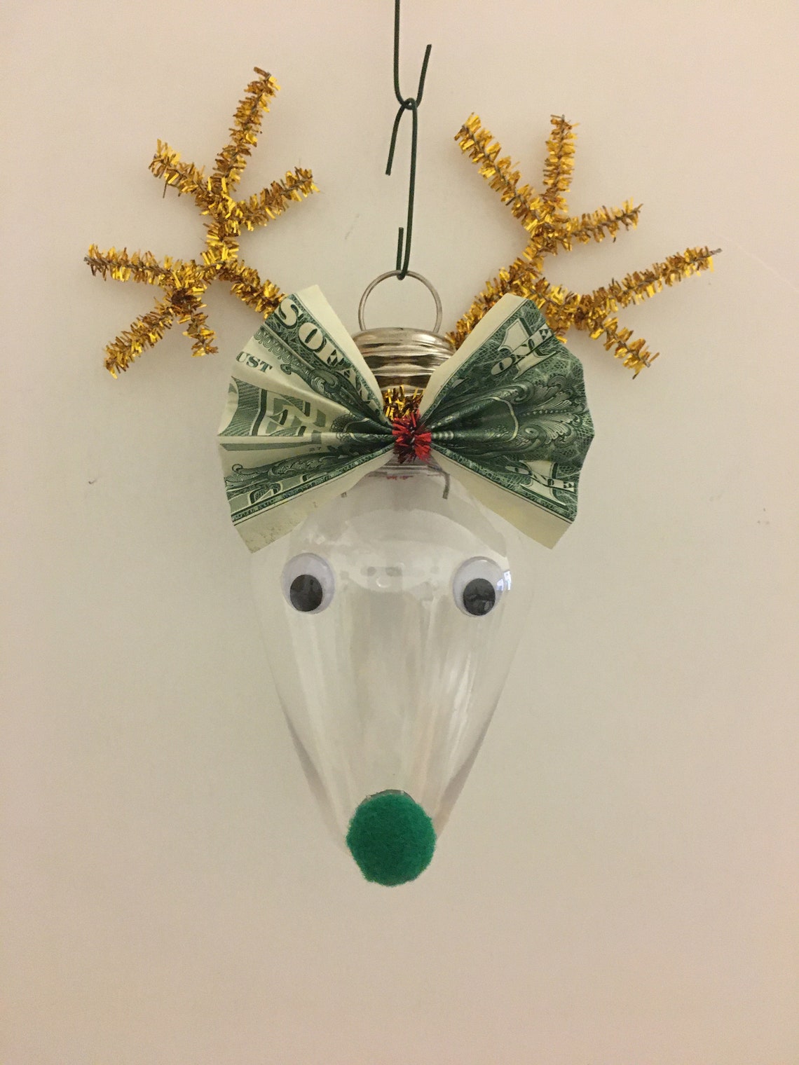 Christmas Money Reindeer Ornament With Jingle Bell in 3 Different ...