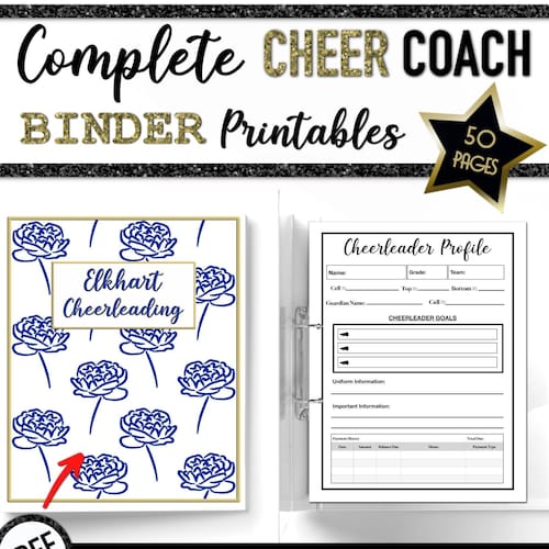 Cheerleading Coach Binder Fillable and Printable Digital - Etsy