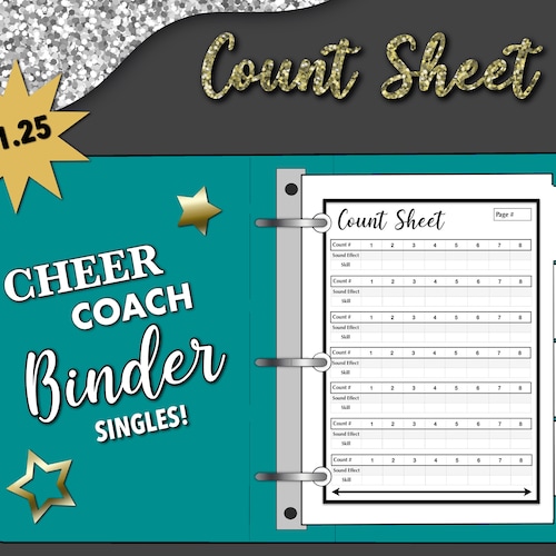 Count Sheet Cheerleading Coach Binder Printable Digital - Etsy