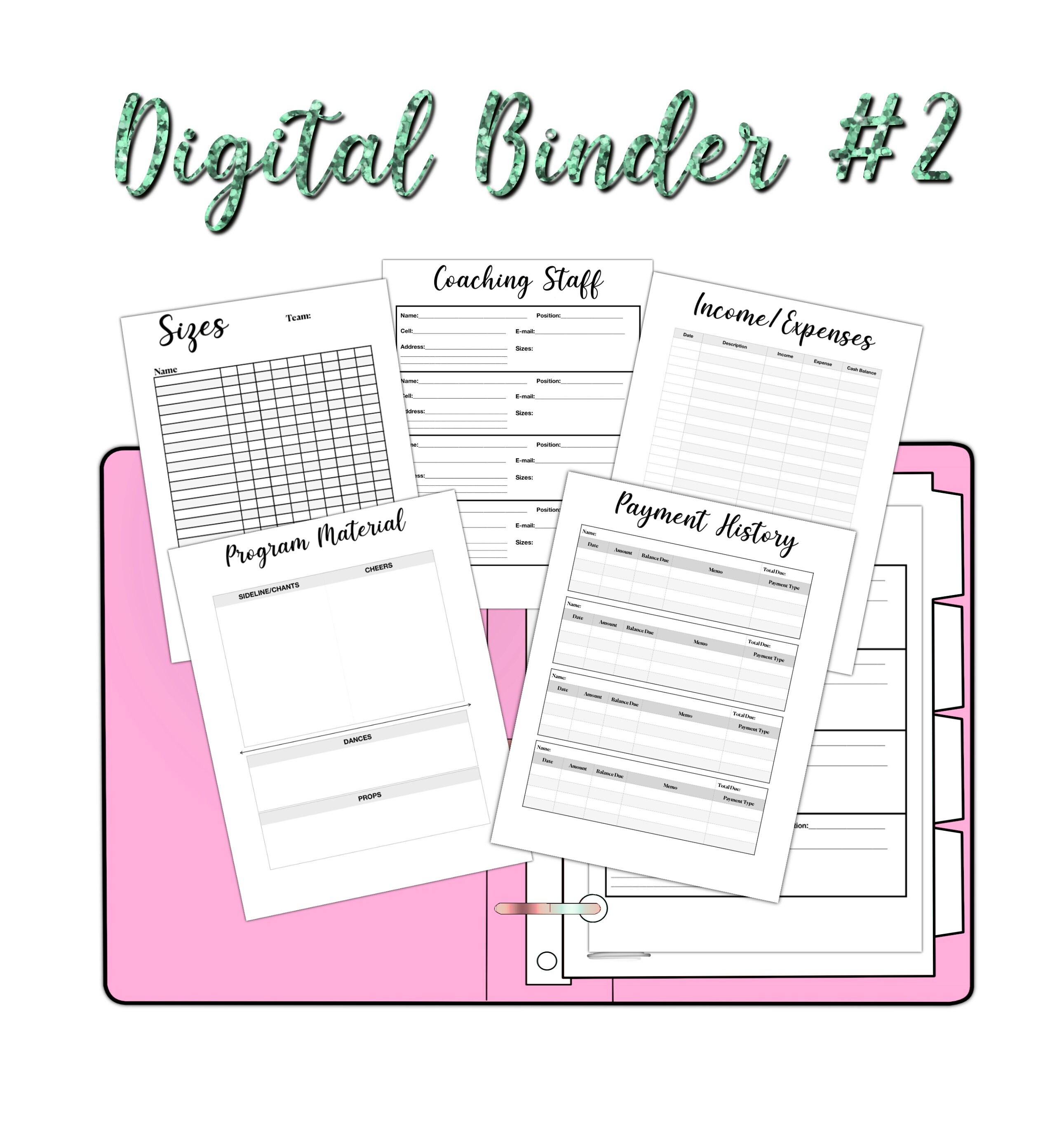 Cheerleading Coach Binder Printable, Digital Planning, Cheer Coach ...