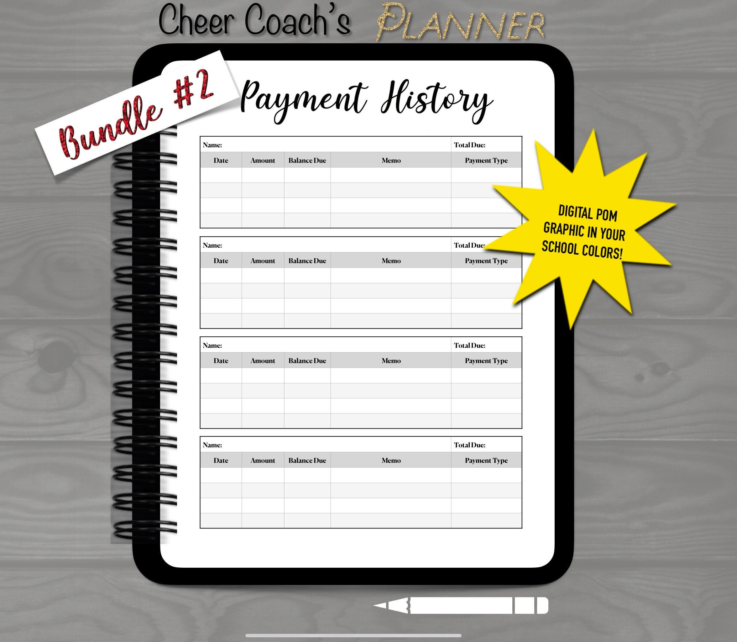 Cheerleading Coach Binder Printable, Digital Planning, Cheer Coach ...