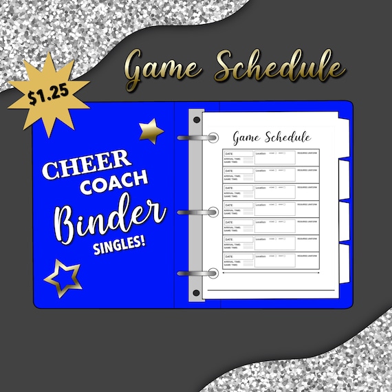 Game Schedule Cheerleading Coach Binder Printable Digital - Etsy