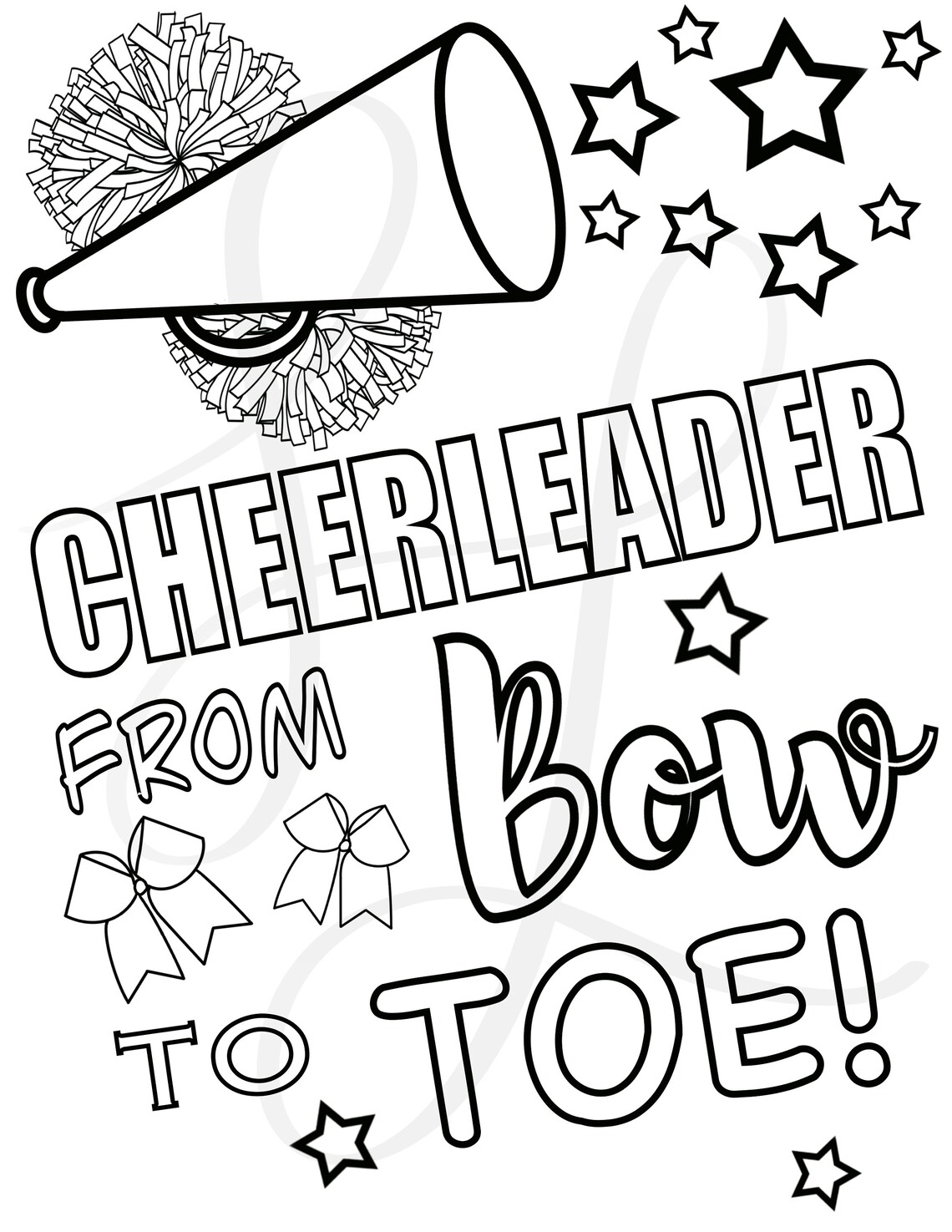 Cheerleading Color Pages, Duo - Etsy