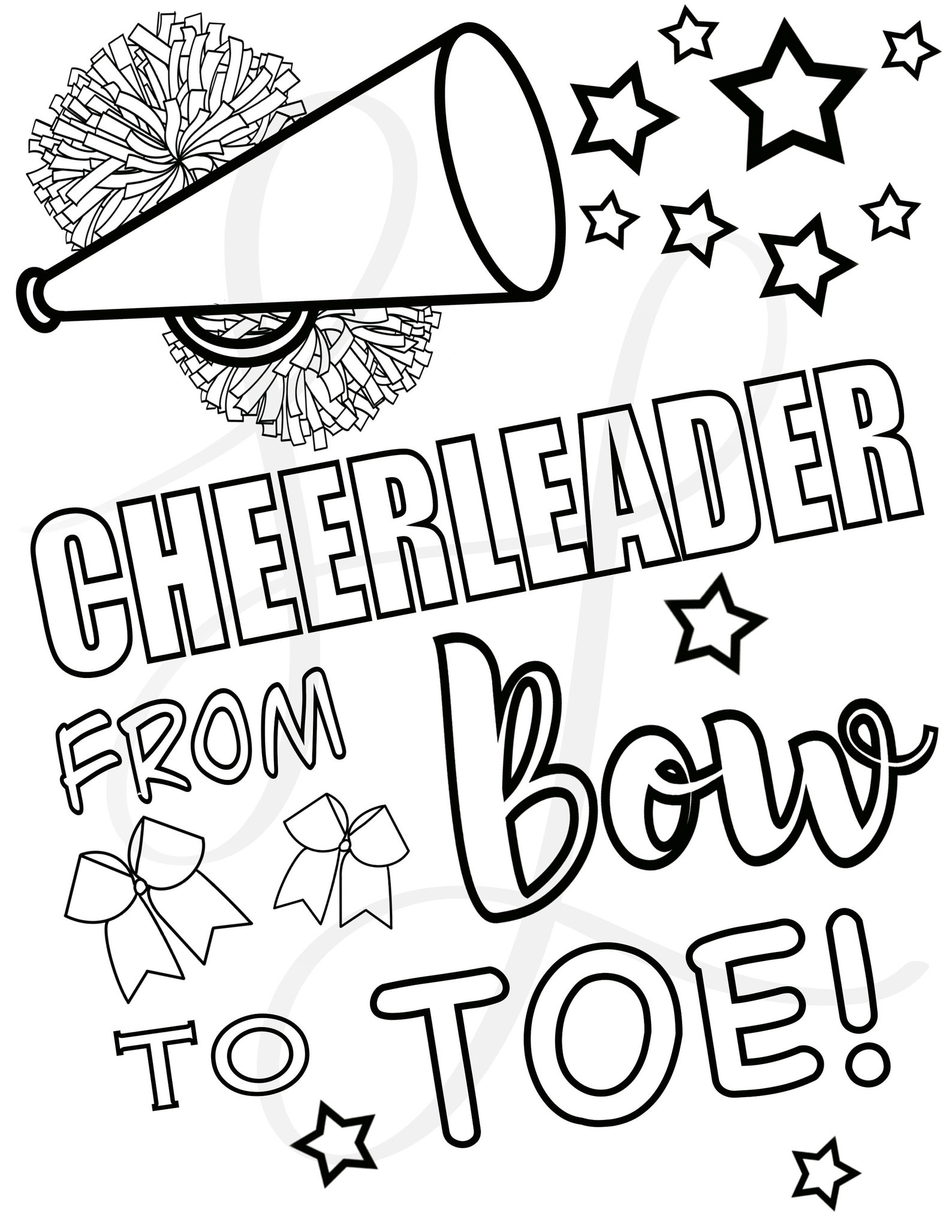 Cheerleading Color Pages, Duo - Etsy