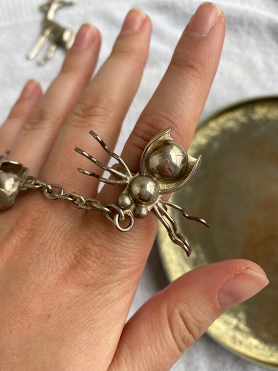 Vintage Sterling Silver Spider Slave Bracelet, Made i… - Gem