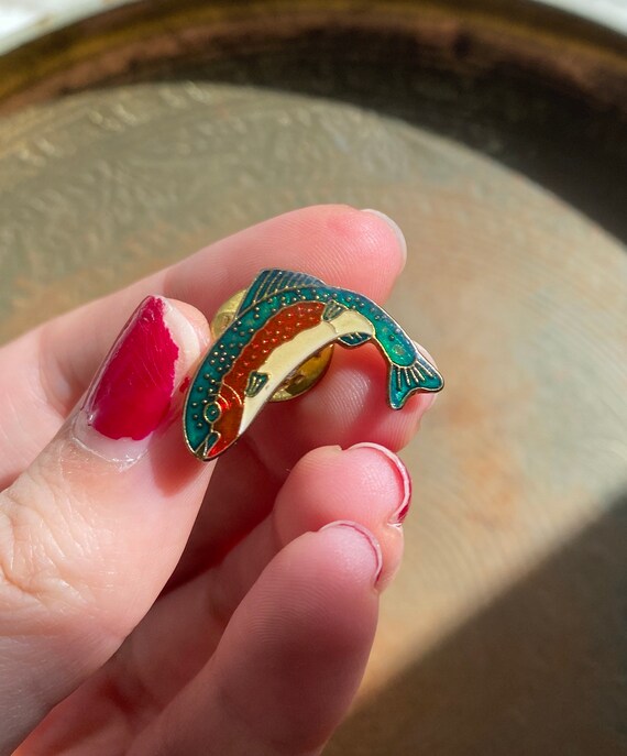 Vintage Enamel Koi Fish Good Luck Pin - Etsy