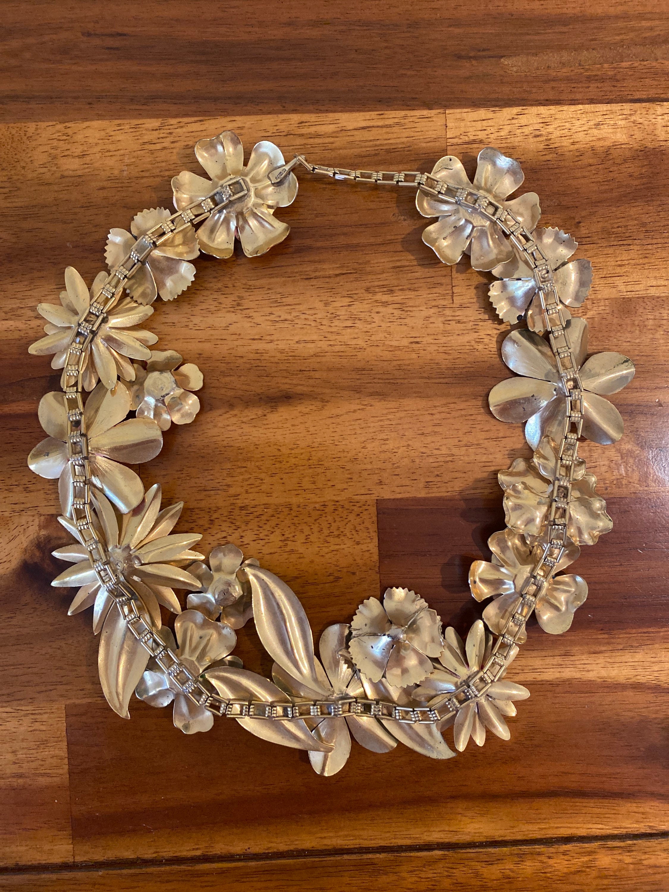 RARE Vintage SANDOR Enamel Flower Collectible Necklace - Etsy