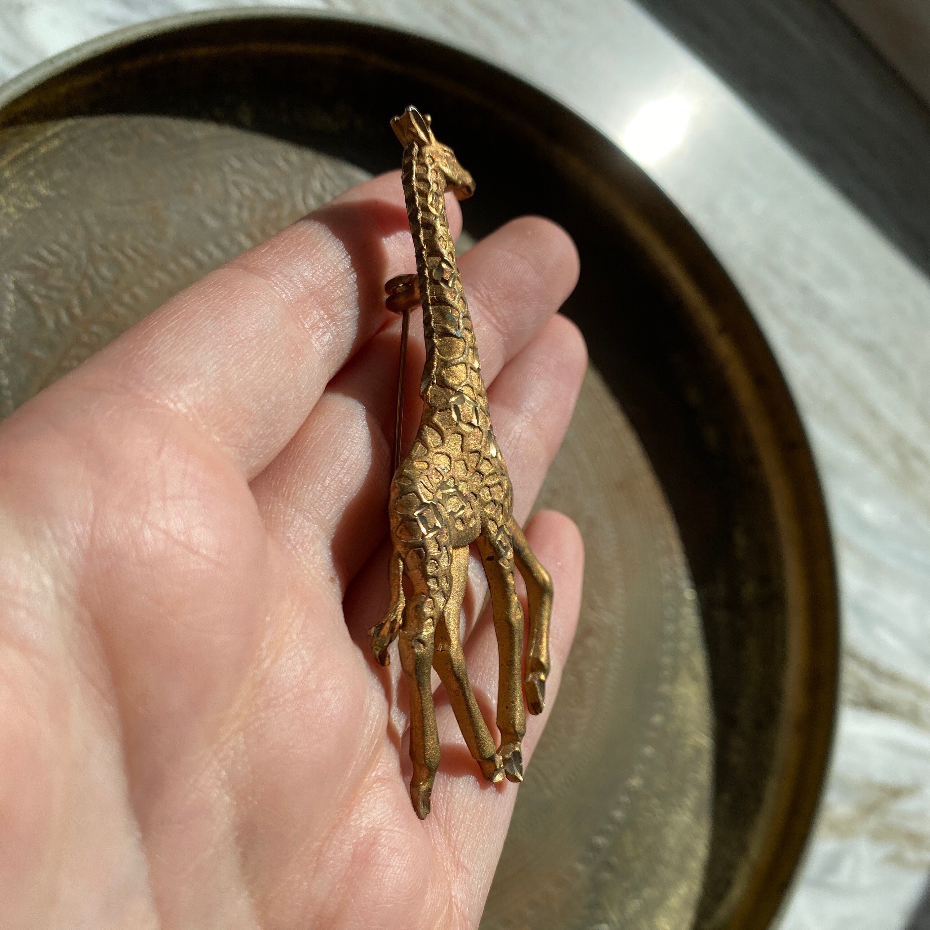 Vintage 1950’s Gold Tone Giraffe Brooch Pin - Etsy