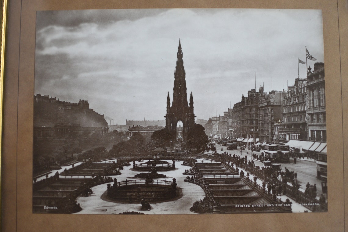 Vintage Framed Photograph of Edinburgh 1940s Vintage | Etsy