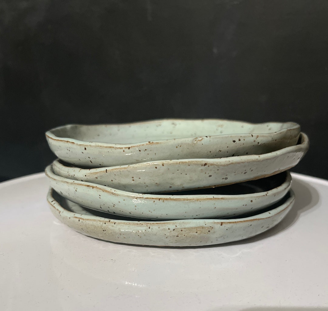 Small Handmade Speckled Ceramic Snack Plate Rustic Hand Built Farmhouse ...