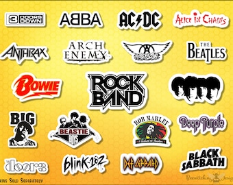 Rock Band Stickers - Etsy