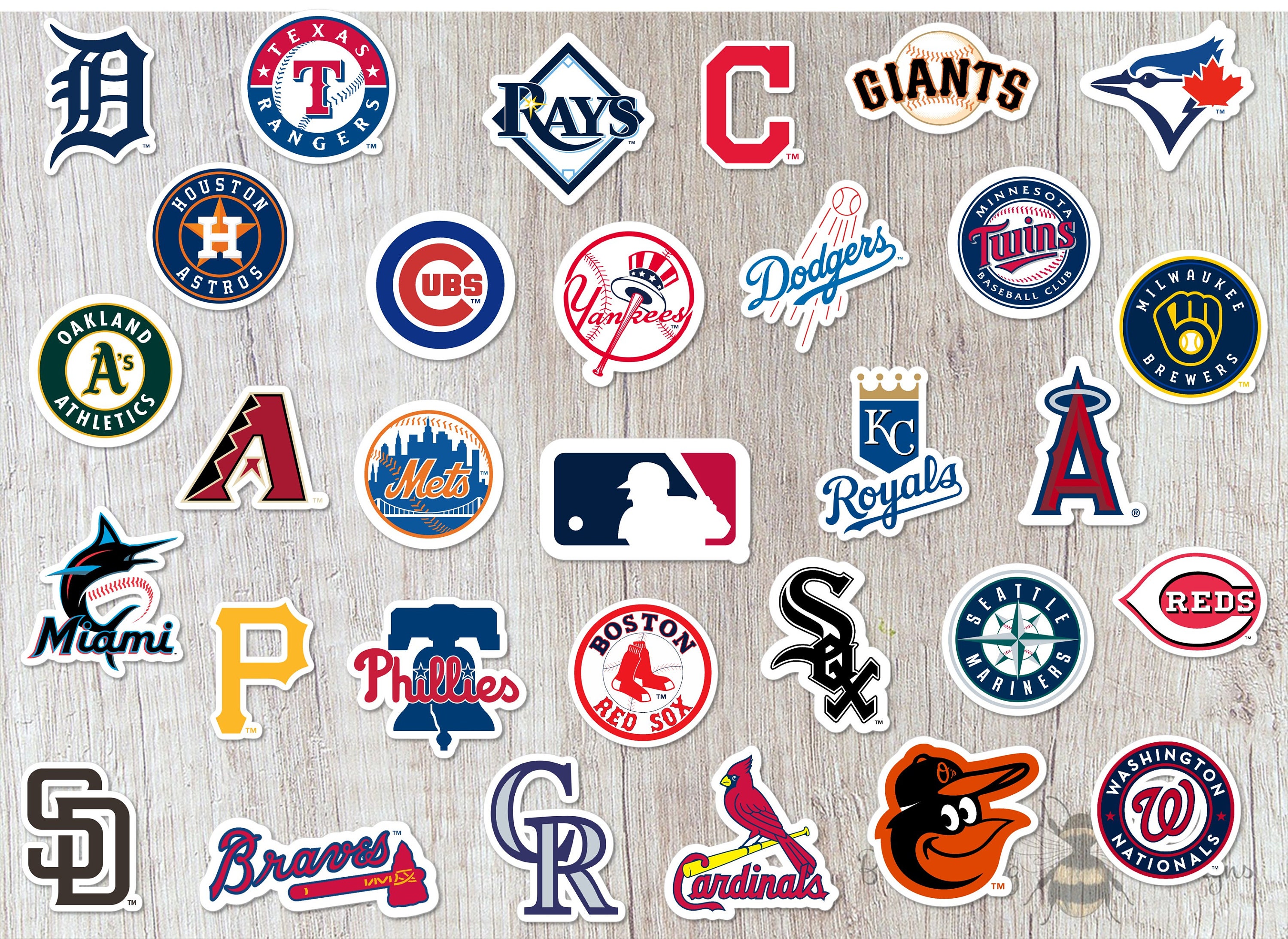 Mlb League Logos Poster Walmart Com In 2021 Mlb Logos Mlb Team Logos 