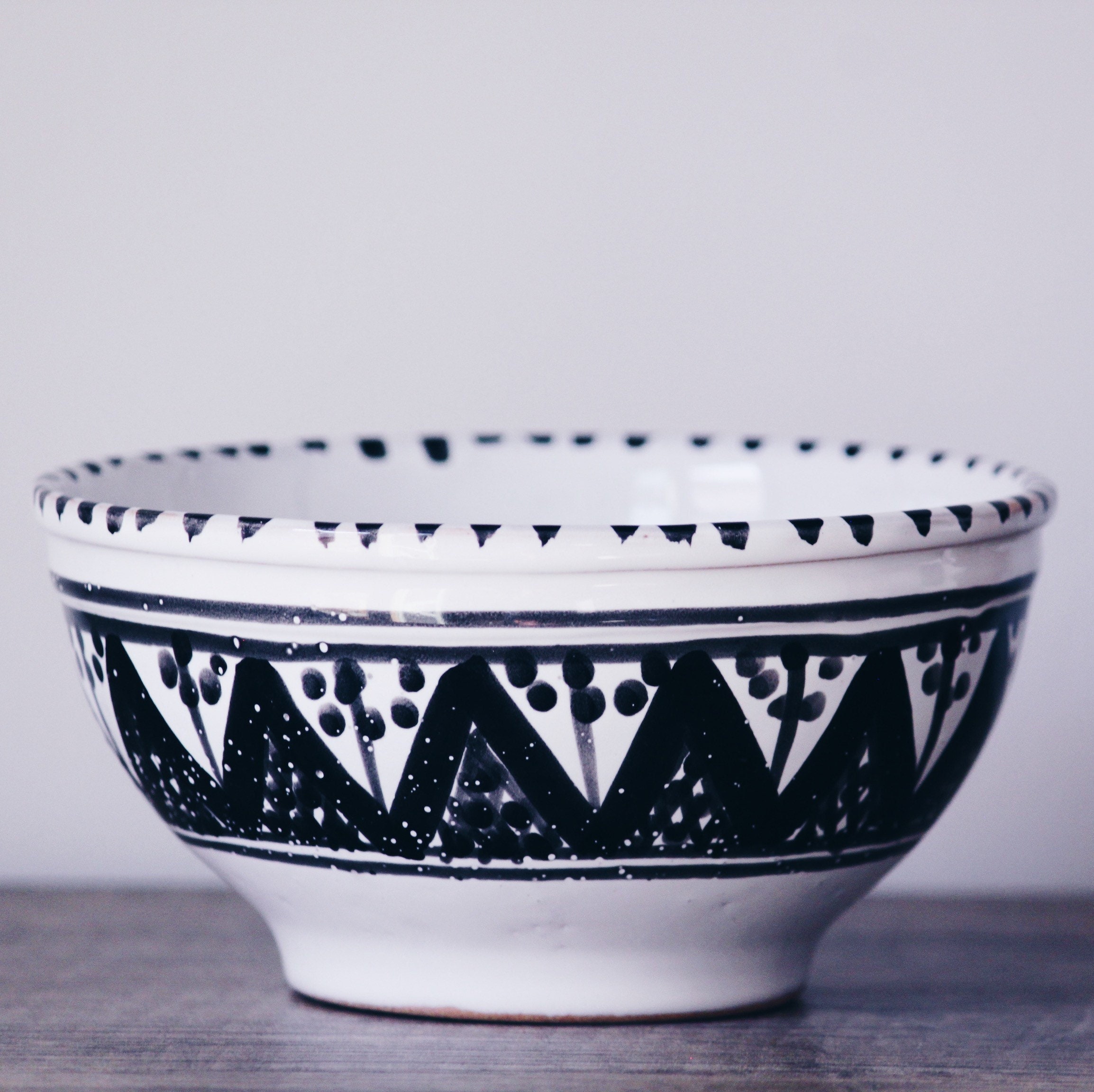 Bol marocain noir et blanc | Bol pour le petit-déjeuner | Service de ...