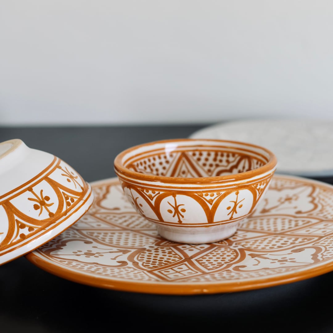 Moroccan Bowls, Terracotta Ceramic Bowl, Moroccan Dinnerware Set, Poke ...