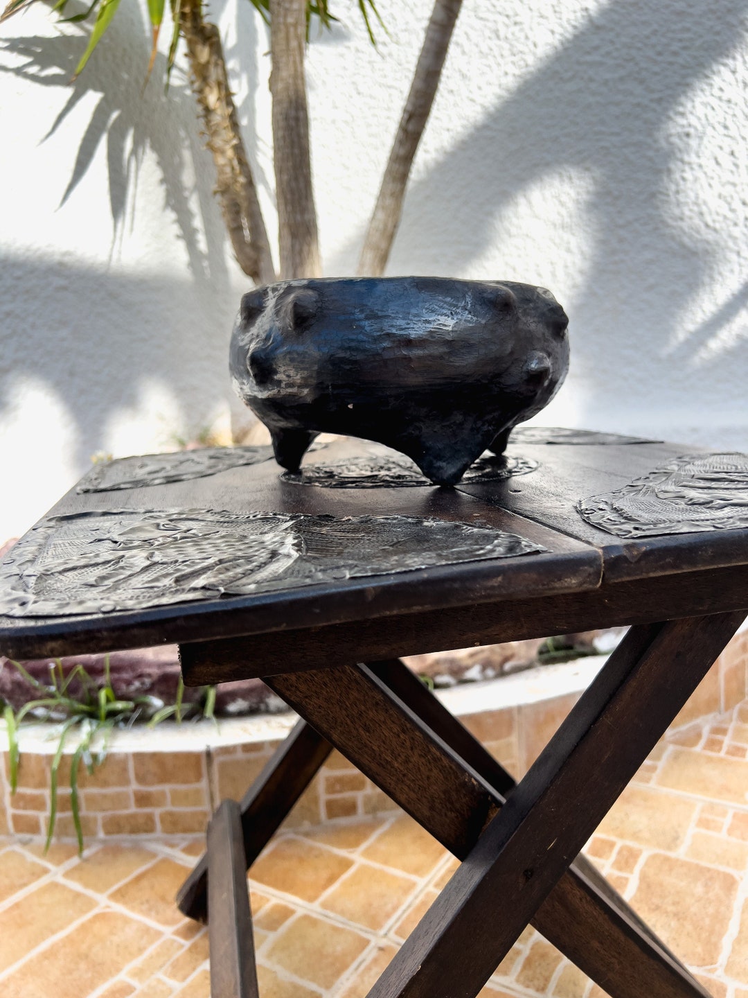 Sejnane Pottery Dish, Tribal Decorative Raised Tray, Empty Ceramic ...