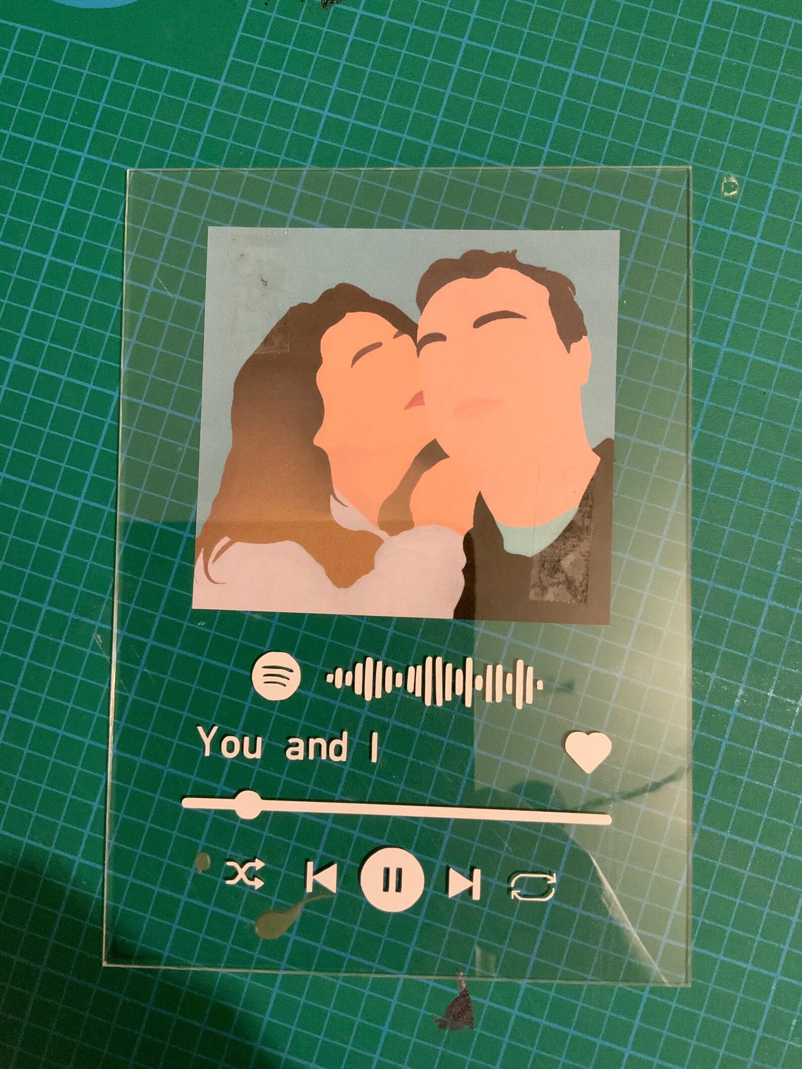 Spotify panel acrílico transparente retrato canción de | Etsy