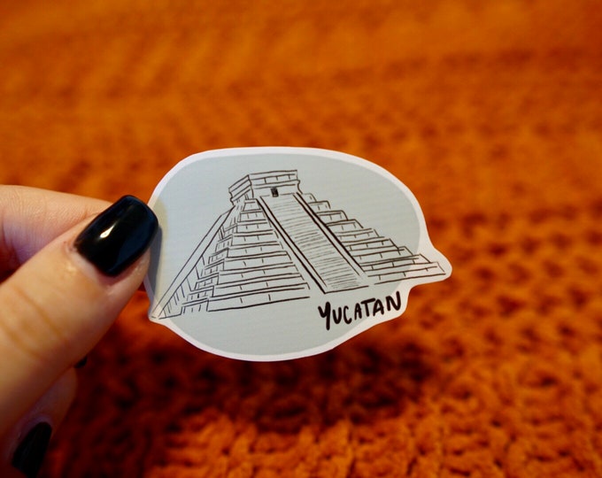 Yucatan, Mexico, Mayan Temple Laminated Vinyl Sticker for Laptops ...