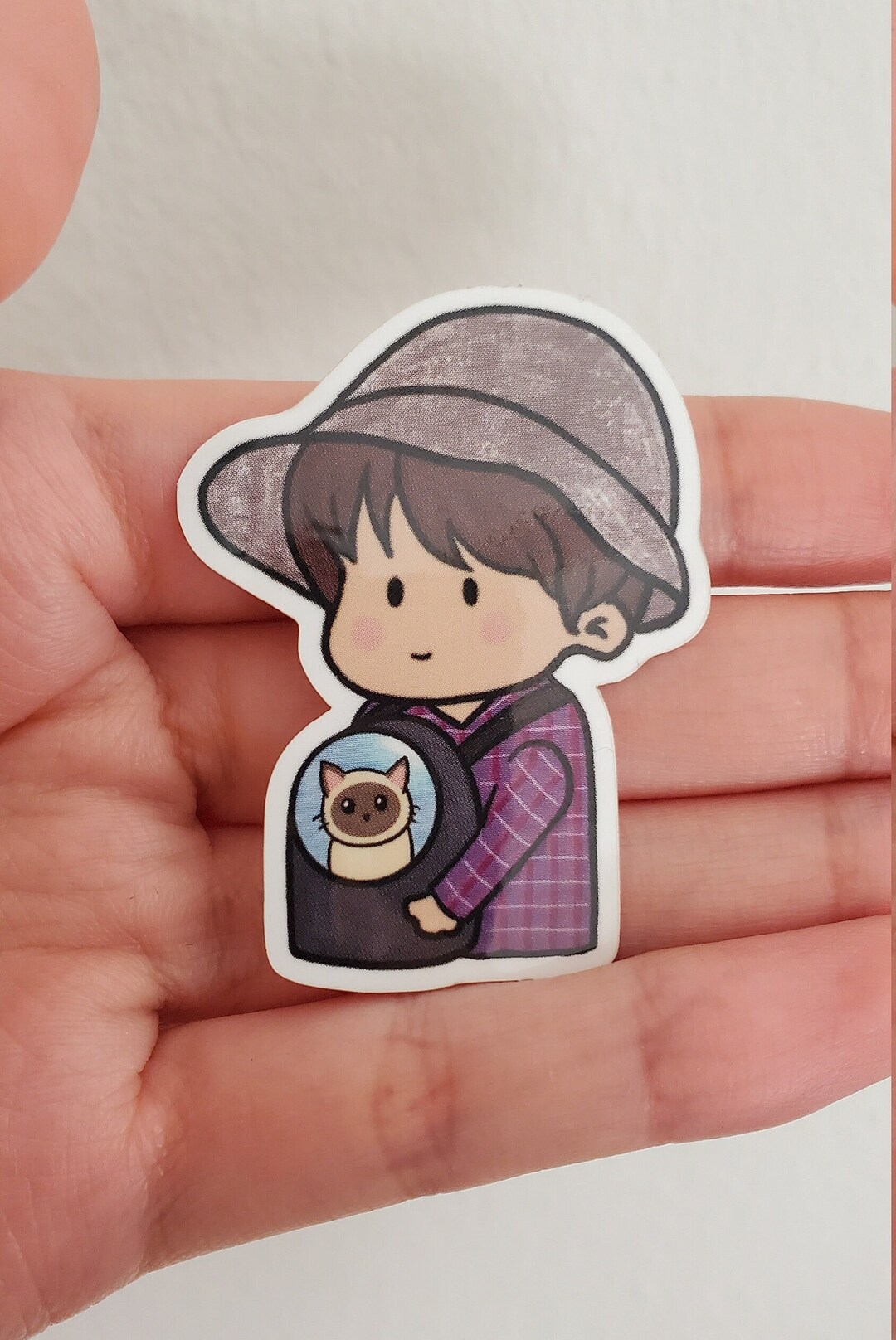 Wayv KUN and Louis Vinyl Sticker, Boy and Siamese Cat NCT, Cute, Die ...