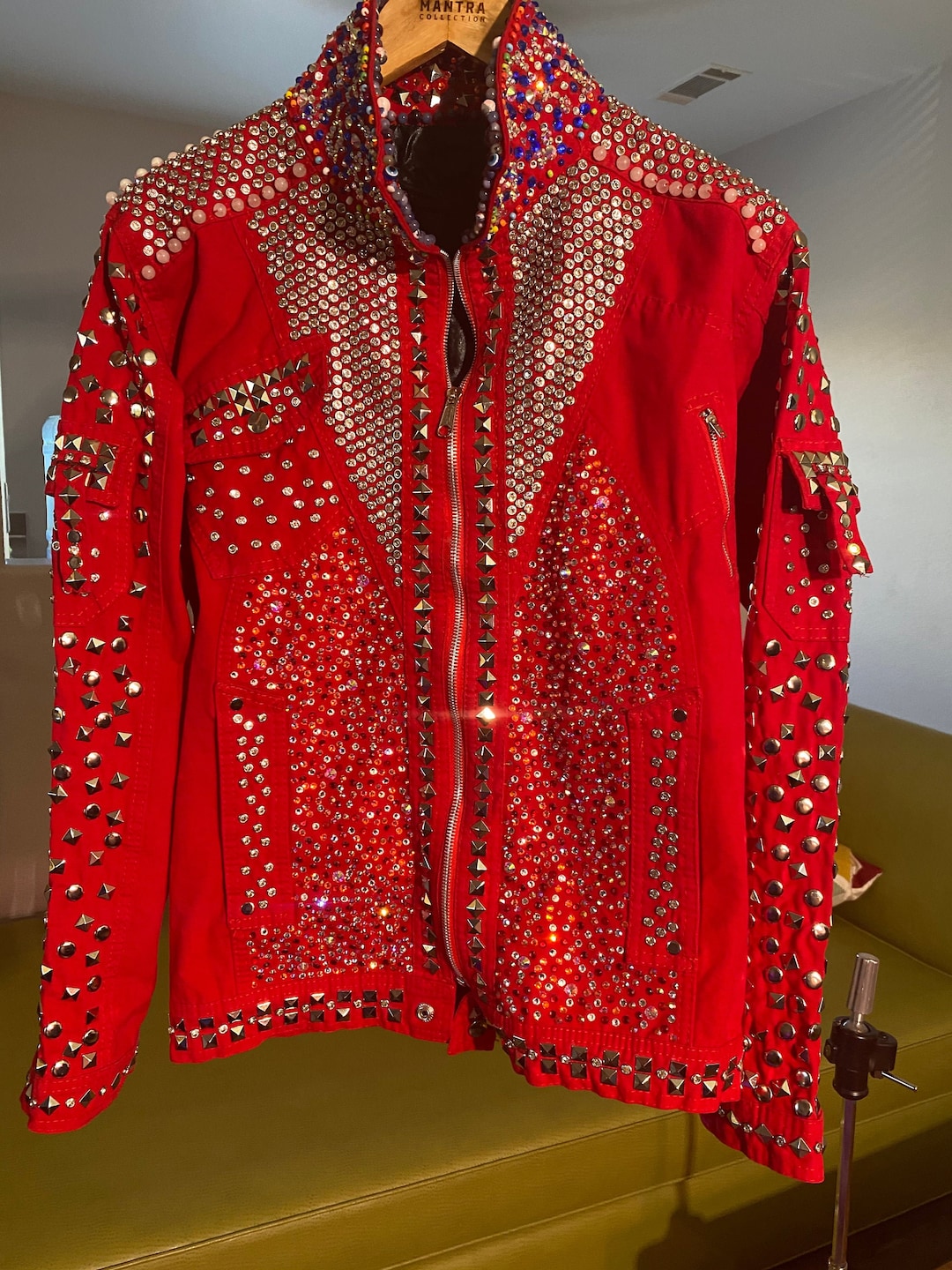 Red Denim Statement Fashion Jacket - Etsy