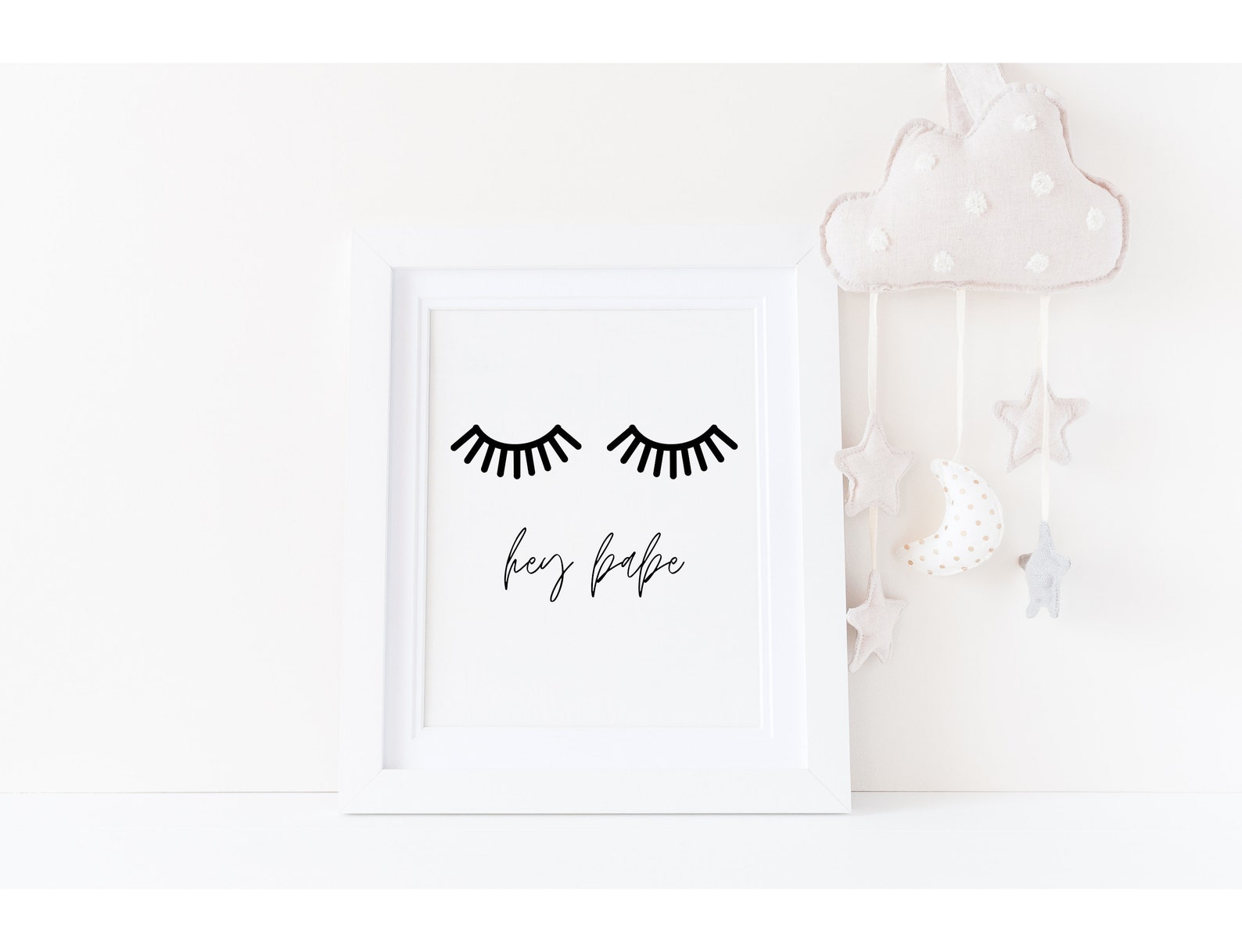 Hey Babe, Digital Download, Lashes, Babe Cave, Girl's Room, Nursery Art ...