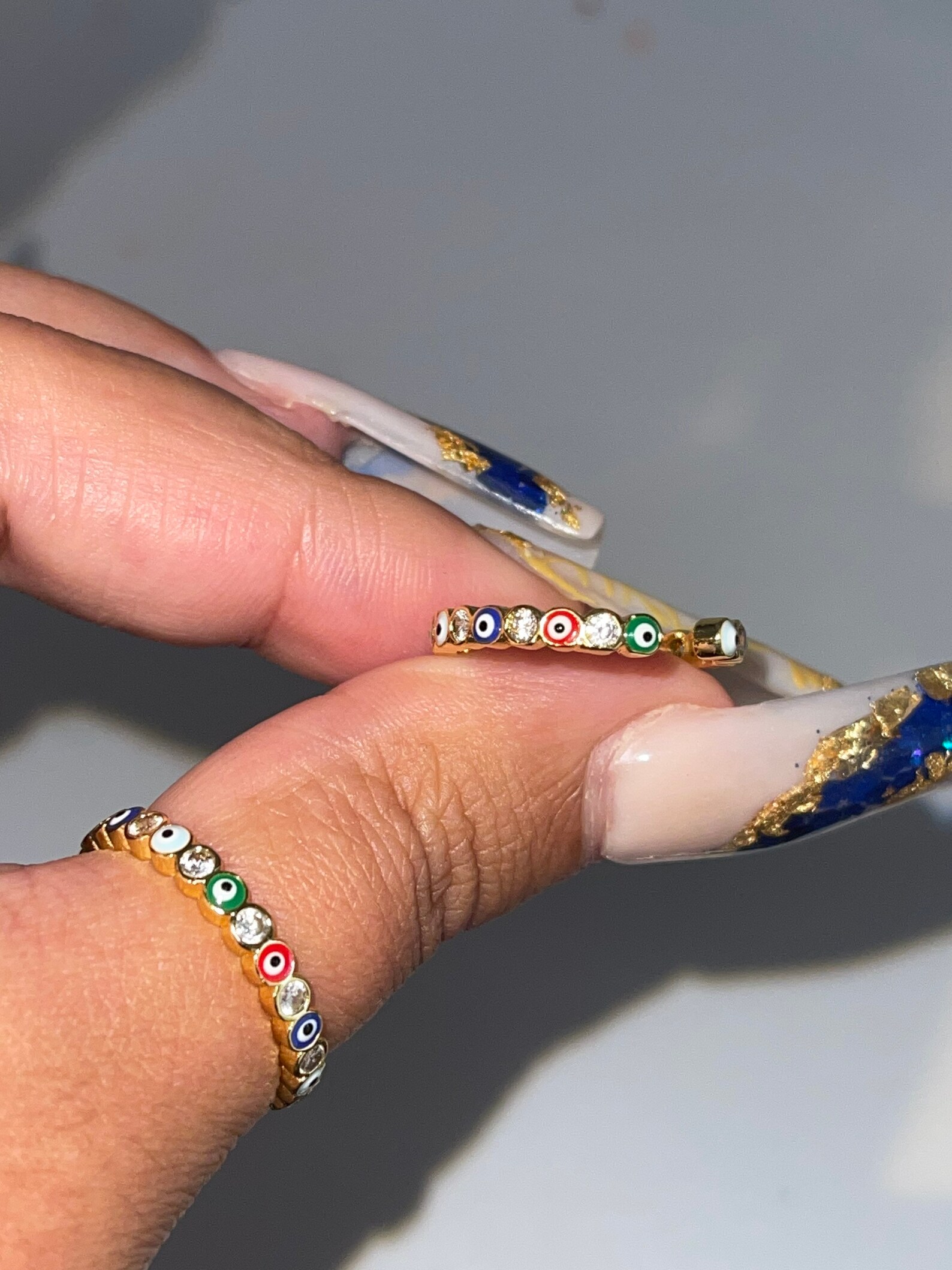 Multicolor Evil Eye Ring fits All - Etsy