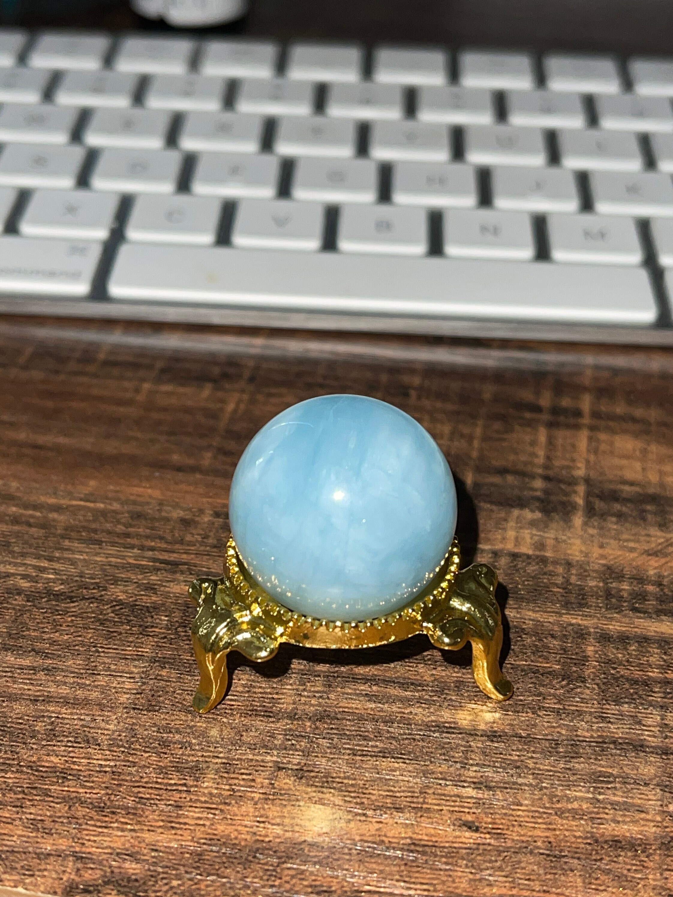 AQUAMARINE Crystal Mini Sphere With Stand - Etsy