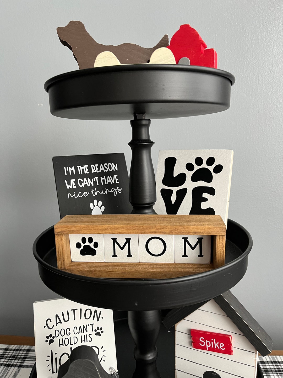 Dog Tiered Tray Decor - Etsy